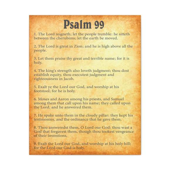 Express Your Love Gifts | Art | Scripture Sign Psalm 99 Chapter Gold Bible Canvas Christian Wall ...